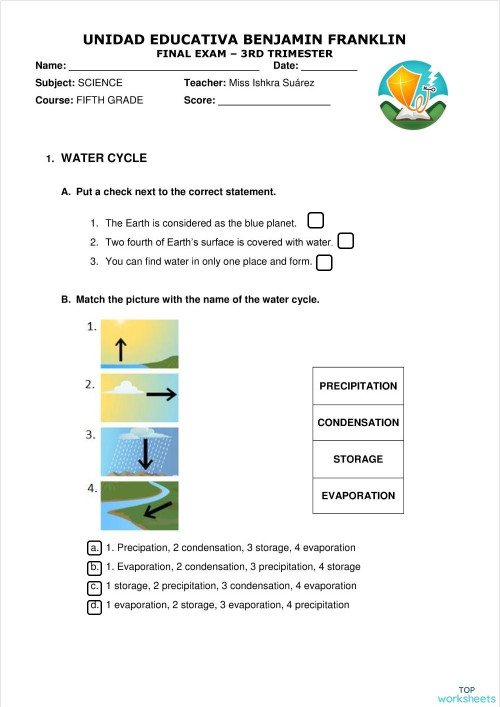 5TH - SCIENCE. Interactive worksheet | TopWorksheets
