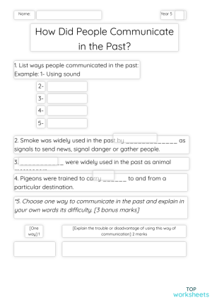 How did people communicate in the past?. Interactive worksheet ...