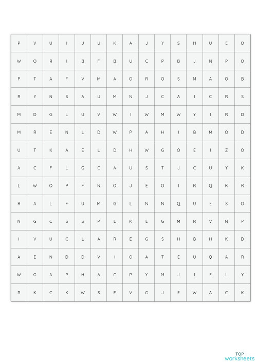Sopa de letras M / P / L / S / Z / C. Ficha interactiva | TopWorksheets