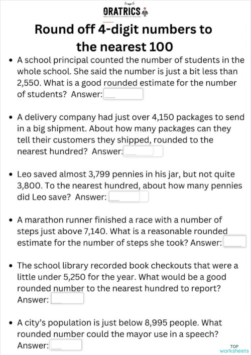 Rounding AAA. Interactive worksheet | TopWorksheets