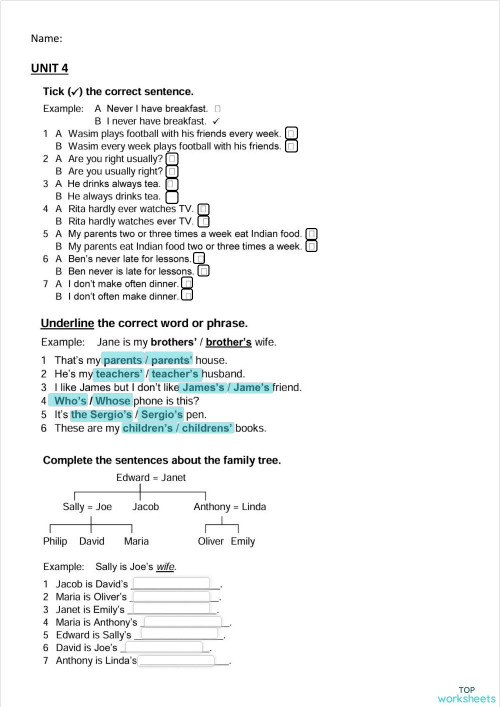 Assignment - Unit 4. Interactive worksheet | TopWorksheets