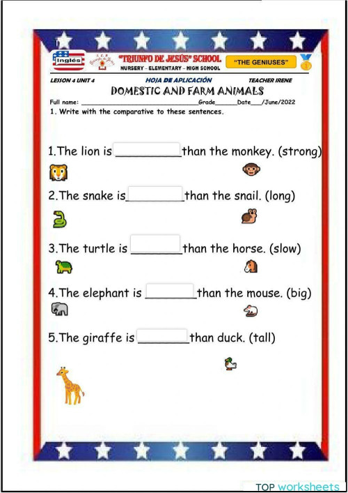 Comparatives. Interactive worksheet | TopWorksheets
