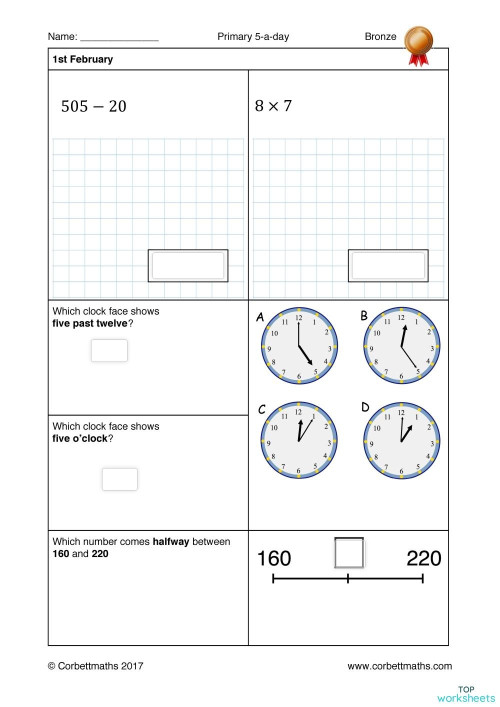 Corbett Maths Starter. Interactive worksheet | TopWorksheets