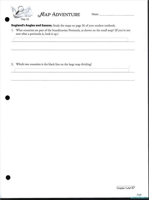 Chapter 3: Map Adventure Pg 47-48. Interactive worksheet | TopWorksheets