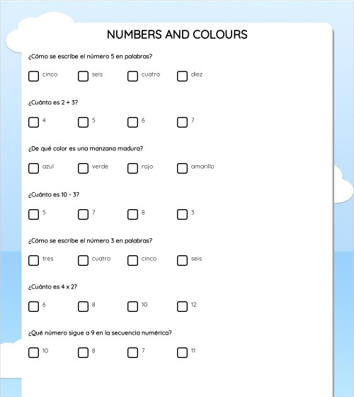 NUMBERS AND COLOURS. Ficha interactiva | TopWorksheets