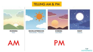Year 2 Math | AM & PM. Interactive worksheet | TopWorksheets