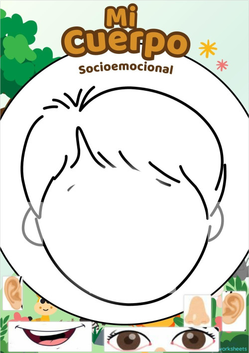 Las partes de mi cara. Ficha interactiva | TopWorksheets