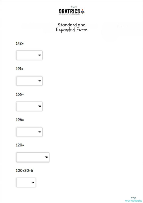 Identifying the Number Format. Interactive worksheet | TopWorksheets