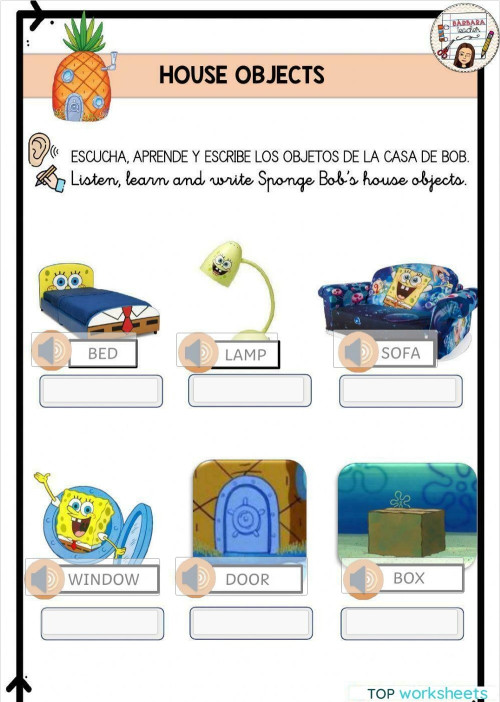 House objects. Interactive worksheet | TopWorksheets