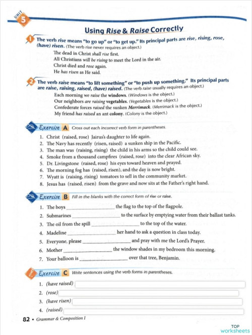 Unit 5: using Rise and Raise Pg 82 Ex C Pg 84 Ex C. Interactive ...