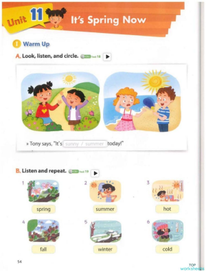 Listen Up 2_unit 11: It's spring now. Interactive worksheet | TopWorksheets