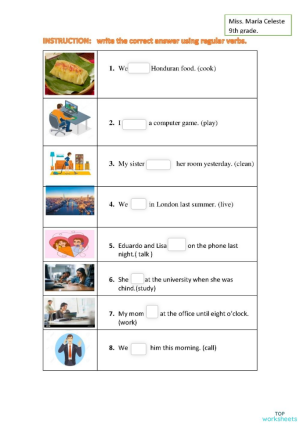 Regular Verbs. Interactive worksheet | TopWorksheets