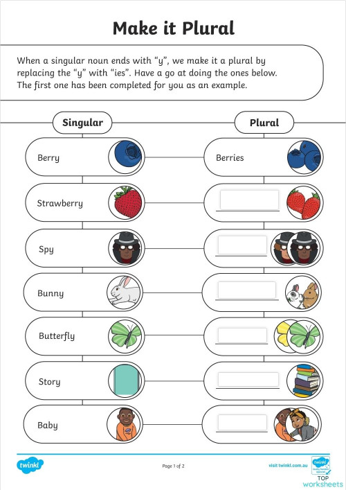 make it plural. Interactive worksheet | TopWorksheets
