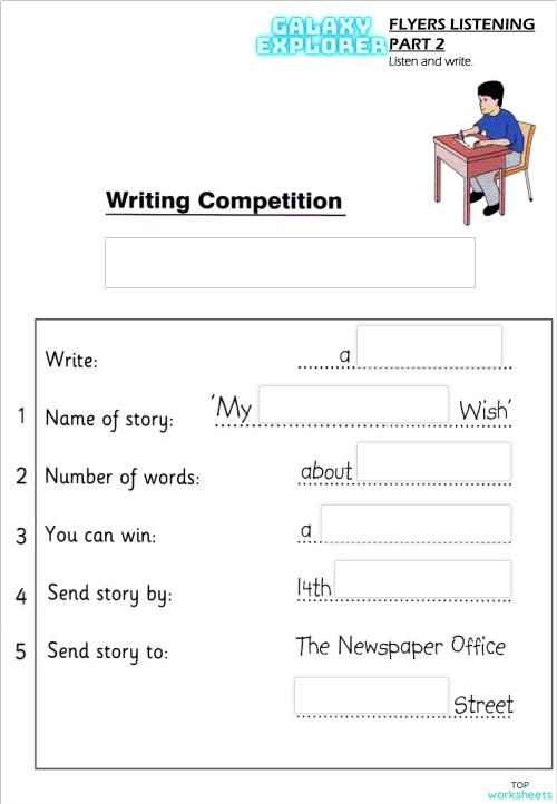 Listening practice 2.17. Interactive worksheet | TopWorksheets