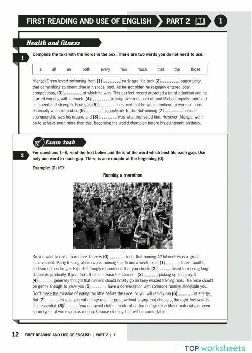 Reading and use of englihs part. Interactive worksheet | TopWorksheets