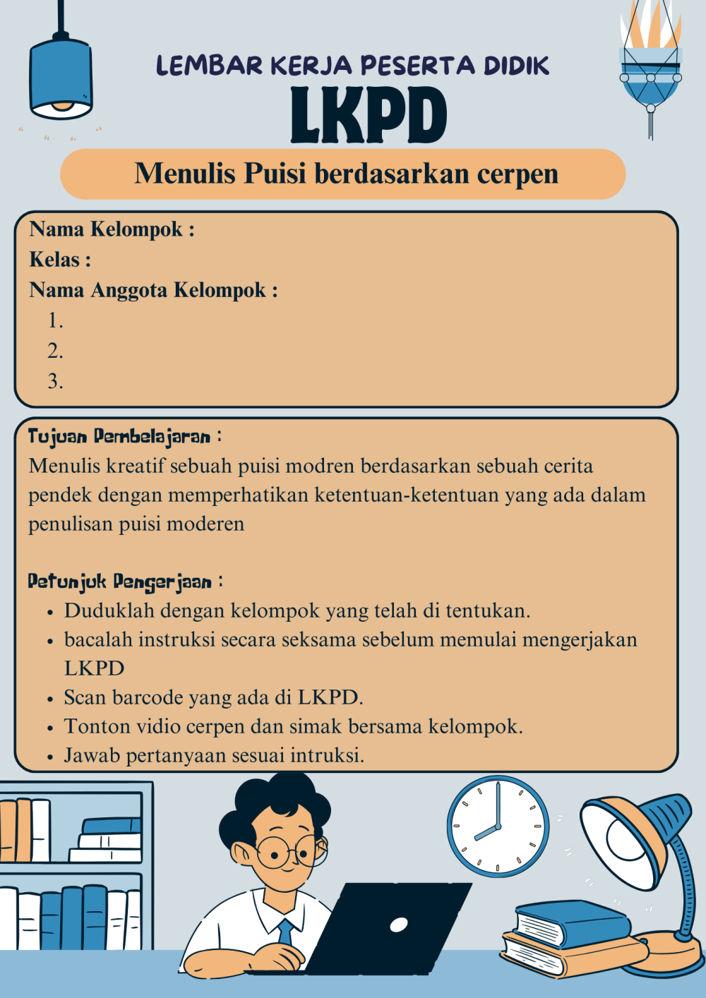 LKPD Membuat puisi berdasarkan cerpen. Interactive worksheet | TopWorksheets