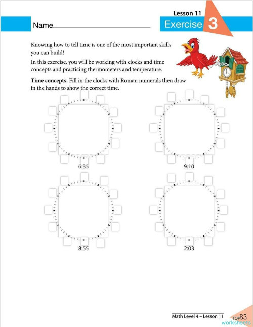 Lesson 11: Exercise 3 Pg 83-84. Interactive worksheet | TopWorksheets