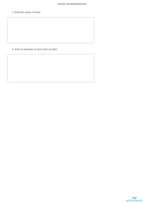 WATER TRANSFORMATION 3rd. Interactive worksheet | TopWorksheets