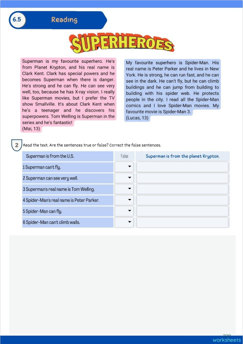 Reading comprehension: interactive worksheets and online exercises ...