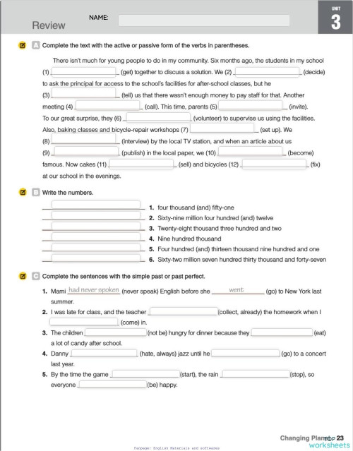 PORTFOLIO UNIT 3- AII. Interactive worksheet | TopWorksheets