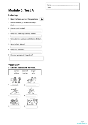 Hotspot 2-test 5. Interactive worksheet | TopWorksheets