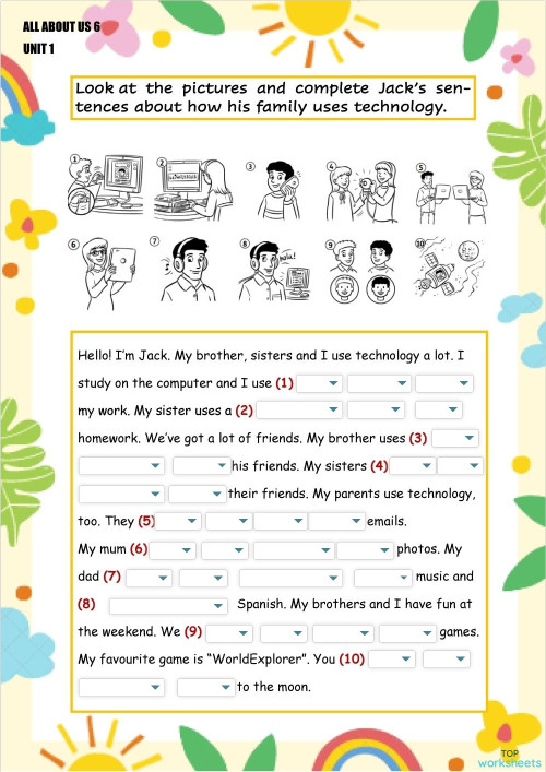 ALL ABOUT US 6 - UNIT 1 - EXAM 1. Interactive worksheet | TopWorksheets