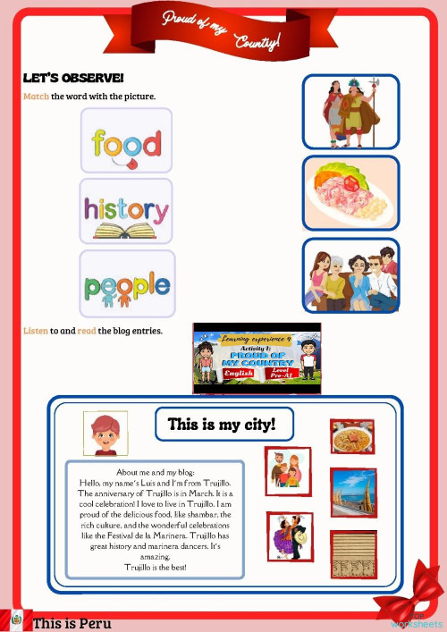 Exp 9.1 Pre- A1 Proud of my country. Interactive worksheet | TopWorksheets