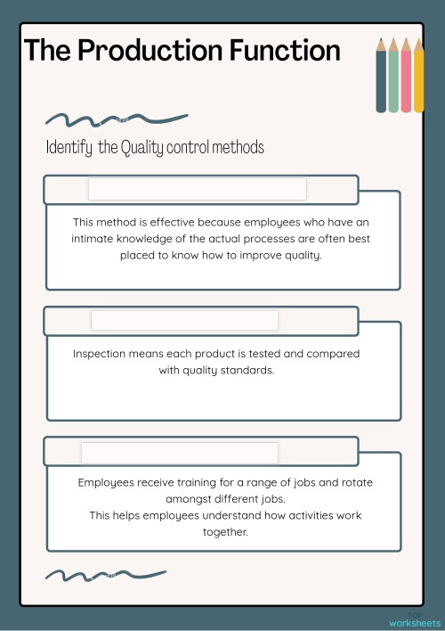 The Production function: Health and safety. Interactive worksheet ...
