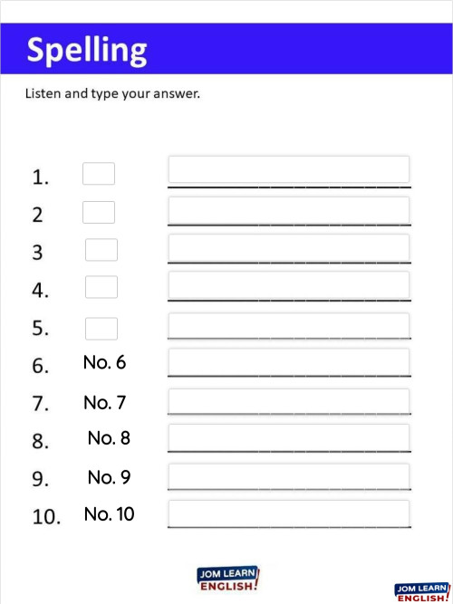 Spelling: interactive worksheets and online exercises | TopWorksheets