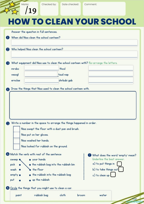 Cleaning Up The Environment ***. Interactive worksheet | TopWorksheets