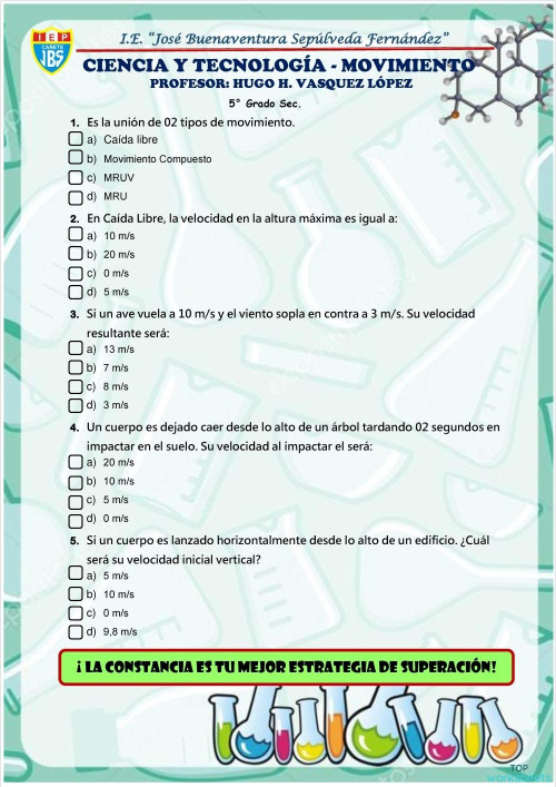 CIENCIA Y TECNOLOGIA-5TO. Ficha interactiva | TopWorksheets