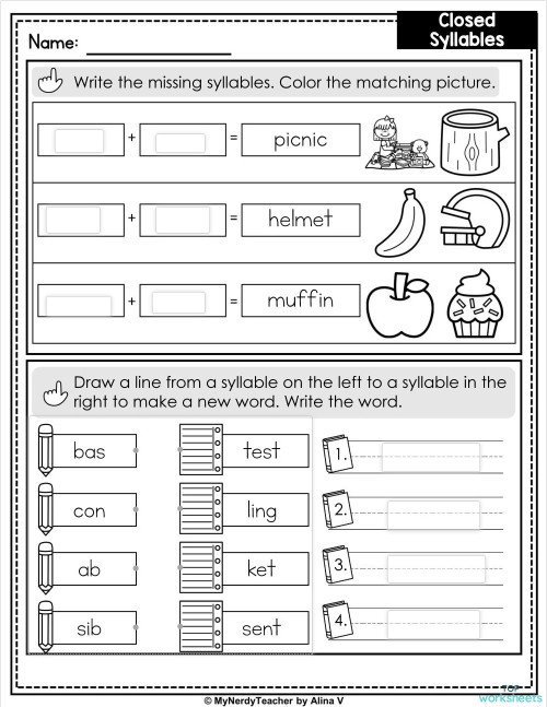 Multisyllabic words - Decoding. Interactive worksheet | TopWorksheets