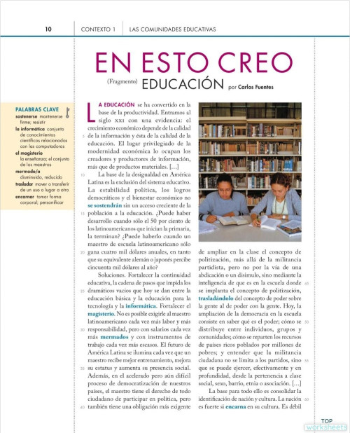 1. Las familias y las comunidades 10. Ficha interactiva | TopWorksheets