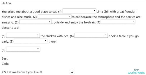 Fill in the blanks_B05 (email). Interactive worksheet | TopWorksheets