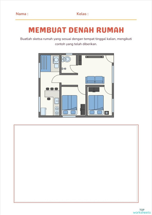 Membuat Denah Rumah. Interactive worksheet | TopWorksheets