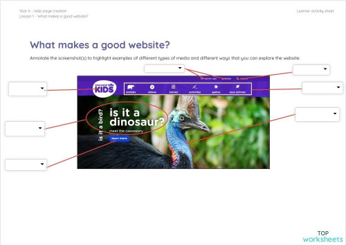 What is a good website?. Interactive worksheet | TopWorksheets