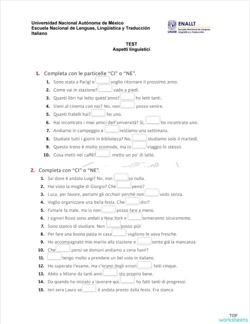 parole con GN. Scheda interattiva | TopWorksheets