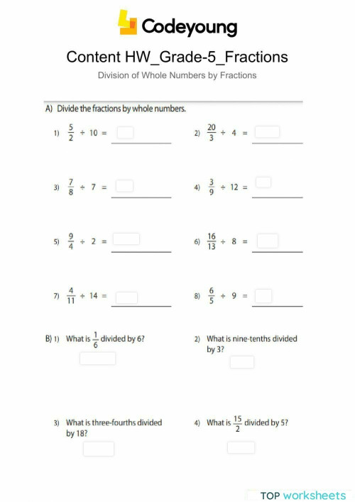 Content-HW-Division of Whole Numbers by Fractions. Interactive ...