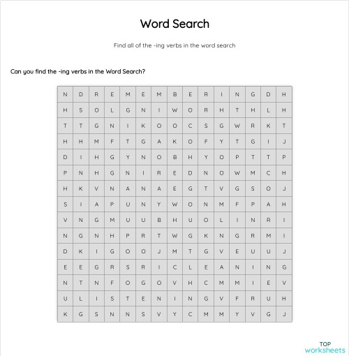 Word Search. Interactive worksheet | TopWorksheets