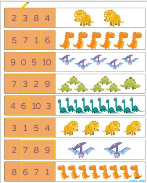 DINO COUNT!. Interactive worksheet | TopWorksheets