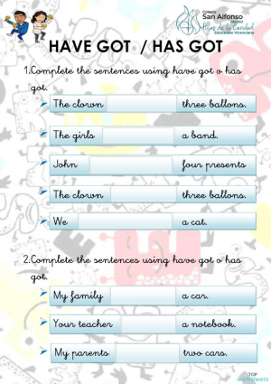 Have got / has got. Interactive worksheet | TopWorksheets
