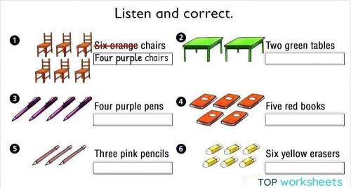 Colors and Objects. Interactive worksheet | TopWorksheets