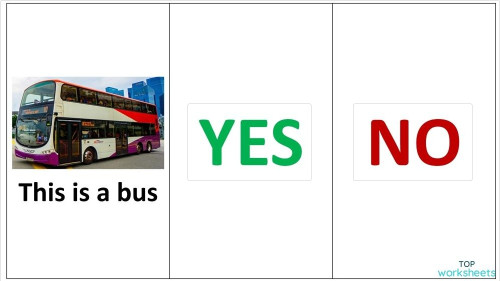 Yes and No Bus Service. Interactive worksheet | TopWorksheets