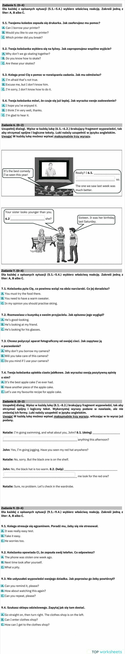 Language functions. Interactive worksheet | TopWorksheets