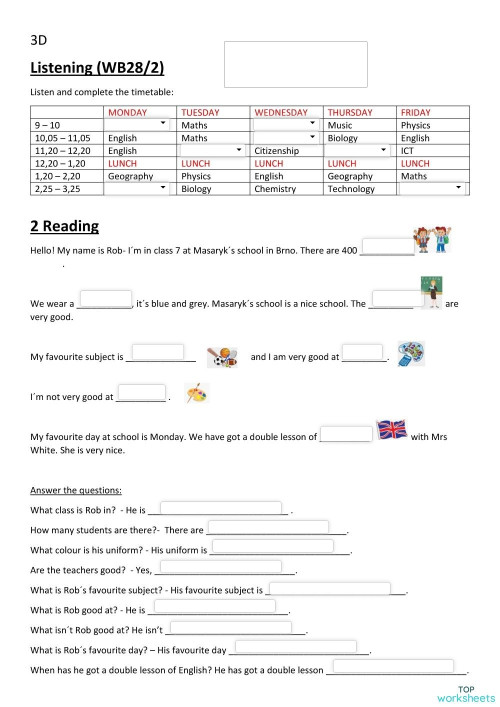 3D project 1. Interactive worksheet | TopWorksheets