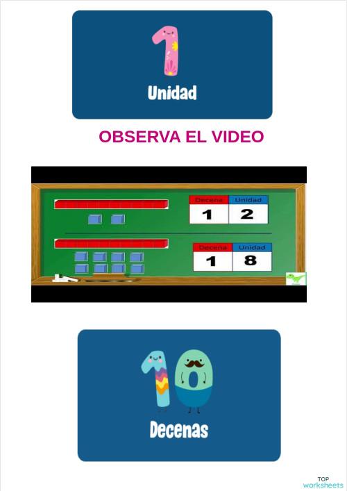 DECENAS Y UNIDADES. Ficha interactiva | TopWorksheets
