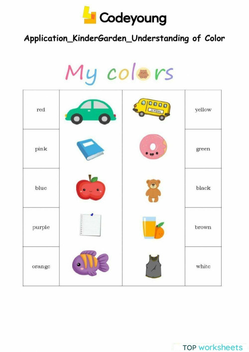 Colors for kg. Interactive worksheet | TopWorksheets
