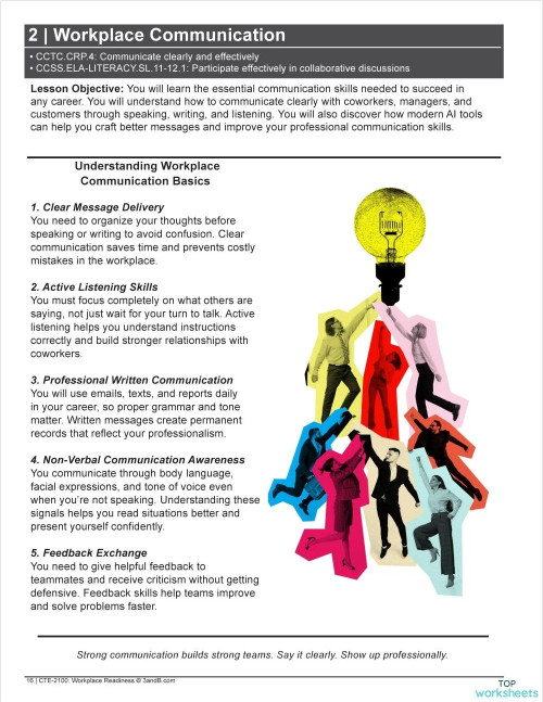 2 | Workplace Communication - Written Resource. Interactive worksheet ...