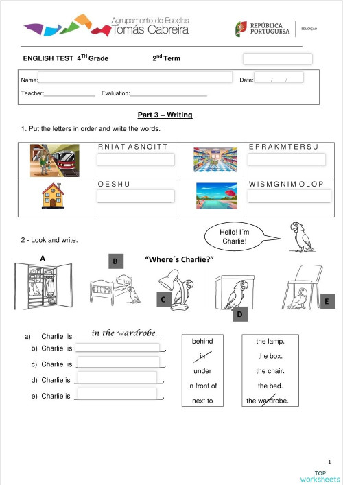 Part 3 - Writing. Interactive worksheet | TopWorksheets