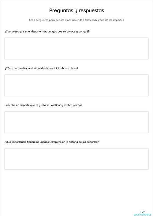 Preguntas y respuestas. Ficha interactiva | TopWorksheets